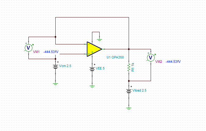 TINA/Spice/OPA350: Vos - Simulation issue - Amplifiers forum - Amplifiers - TI E2E support forums