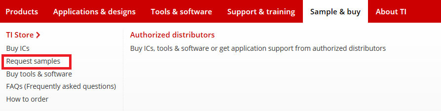 Can't manage to request a sample. - Amplifiers forum - Amplifiers - TI ...