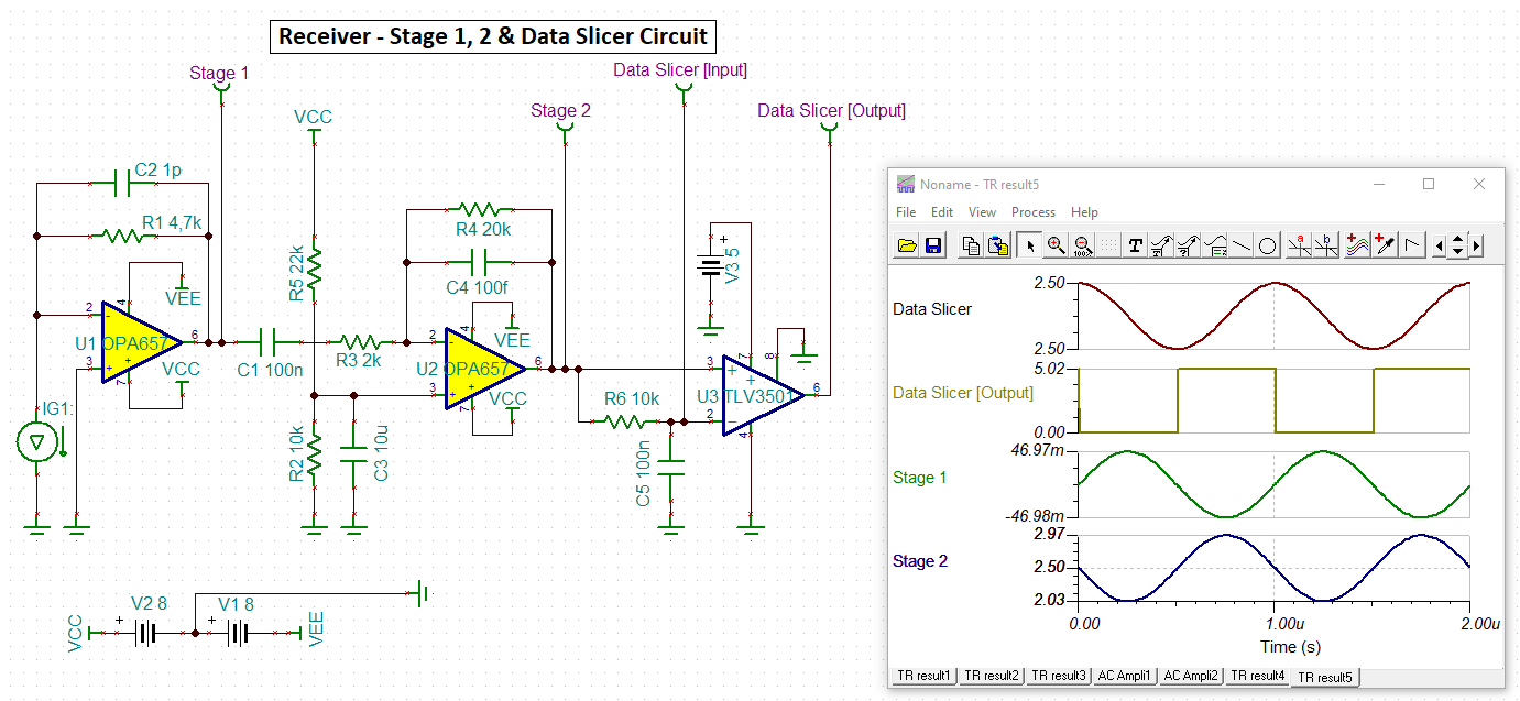 OPA656: Calculate gain at each stage when both OPA656 amplifiers ...