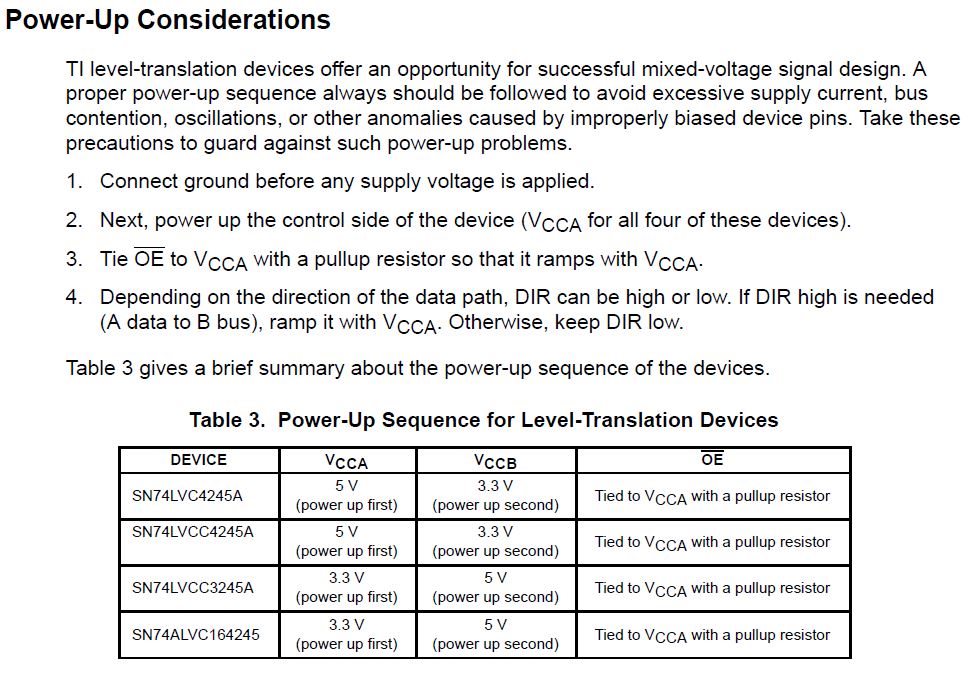 Sn74lvc8t245 Power On Sequencing Logic Forum Logic Ti E2e Support Forums