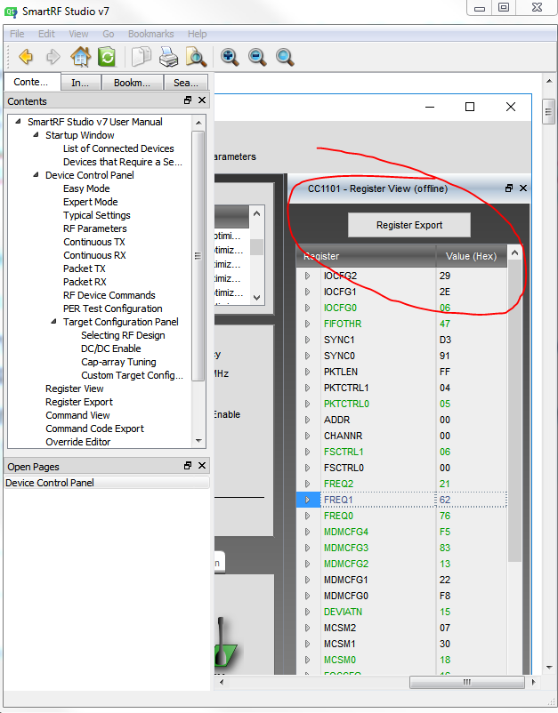 SMARTRFTM-STUDIO: SmartRF Studio 7 Can't get Register Setting Exported ...