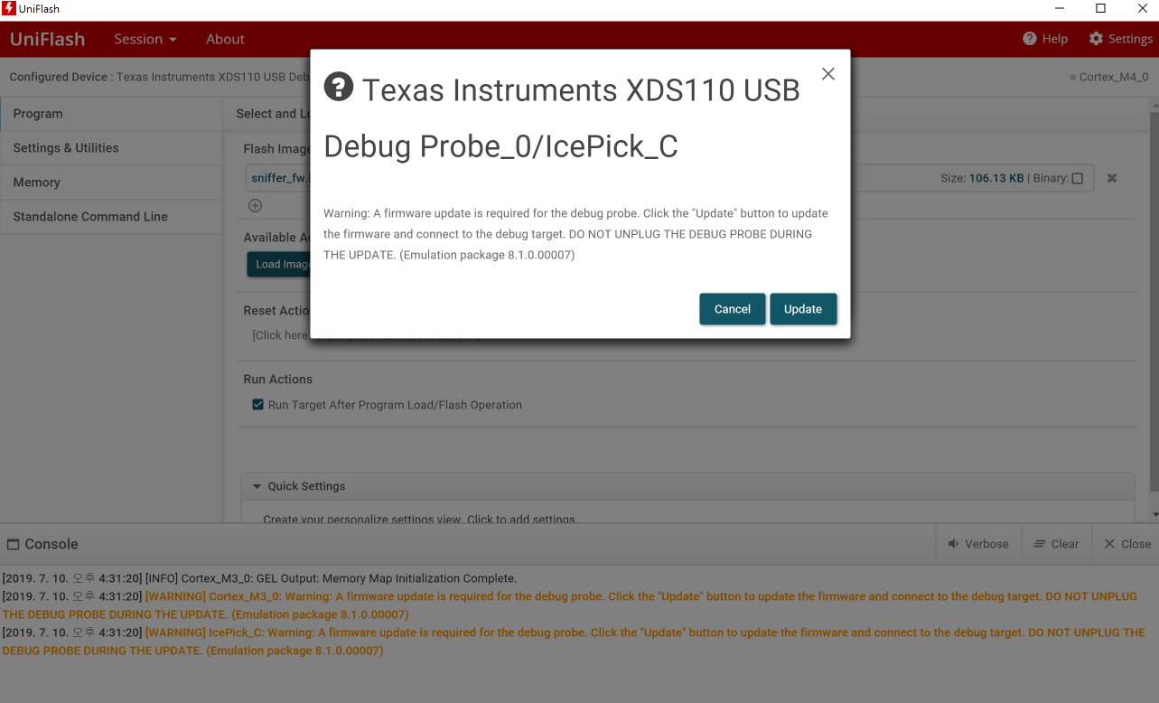 Launchxl Cc1352p Problems Uploading Program With Uniflash To Cc1352p1 Board Sub 1 Ghz Forum