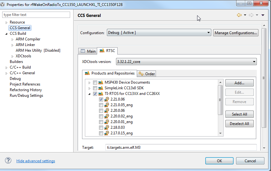 RTOS/CC1310: ti.sysbios.knl is not compatible with XDCtools - Sub-1 GHz forum - Sub-1 GHz - TI ...