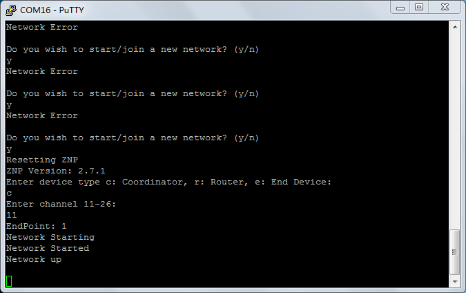 Cc2538 Znp In Putty Console Cant Type In Commands Zigbee And Thread Forum Zigbee And Thread