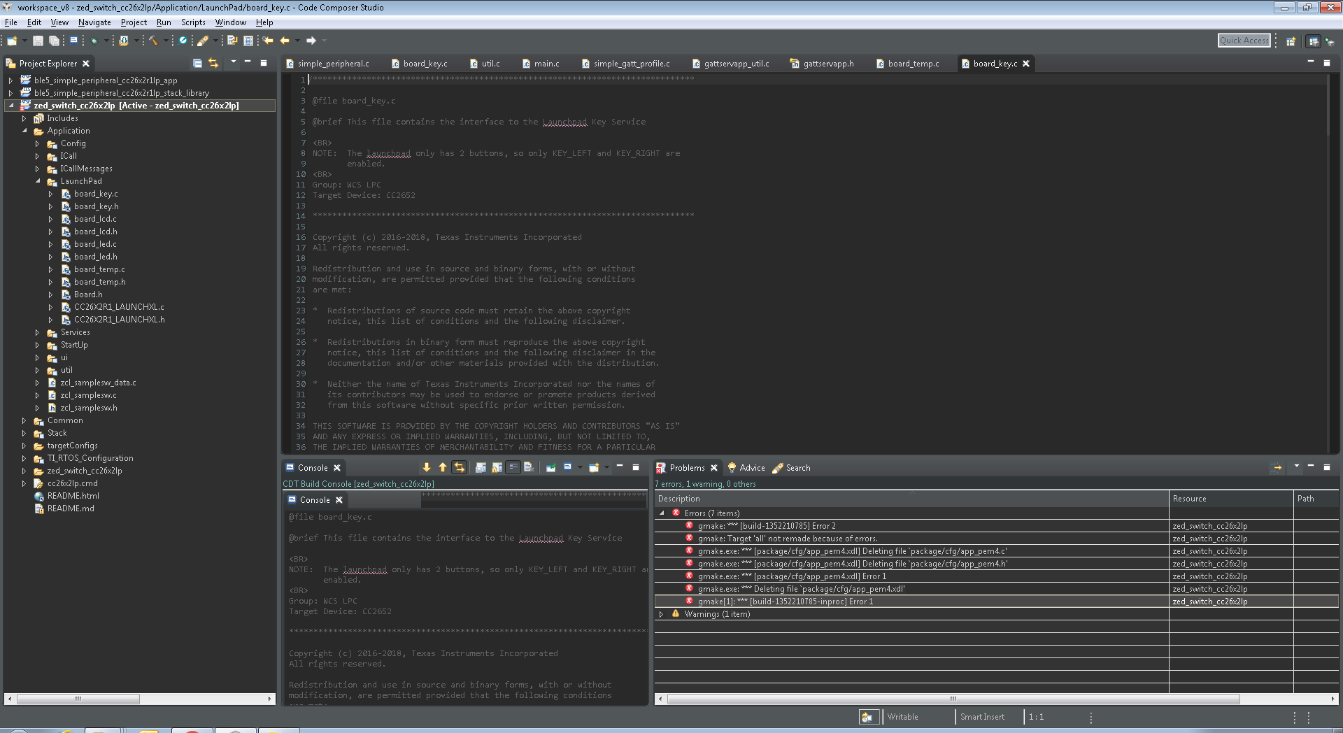Launchxl Cc26x2r1 Compilation Errors For Linking New Source File And Header File Zigbee