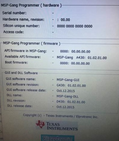 MSP-GANG firmware 1.02.01.00 - MSP low-power microcontroller forum - MSP low-power ...