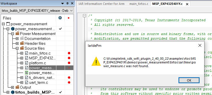 MSP432E401Y: How to build IAR project successfully - MSP low-power microcontroller forum - MSP ...