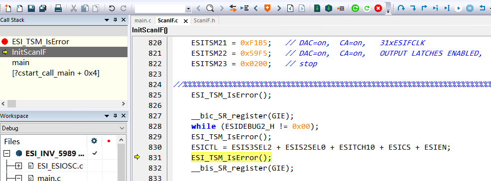 Msp430fr5989 Esi Register Of Scanif Module Is Corrupted Msp Low Power Microcontroller Forum