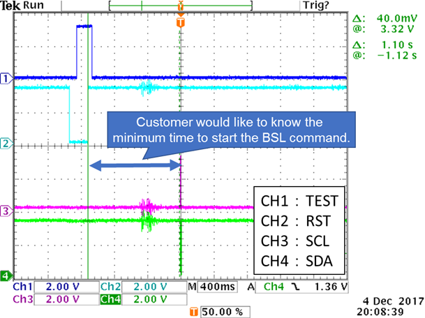 MSP430FR2633: Confirm the start timing of communication after BSL ...