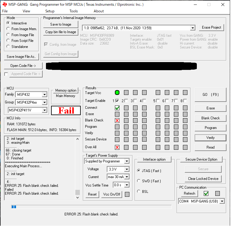 MSP-GANG: MSP-GANG / MSP432P4 programming issue - MSP low-power ...