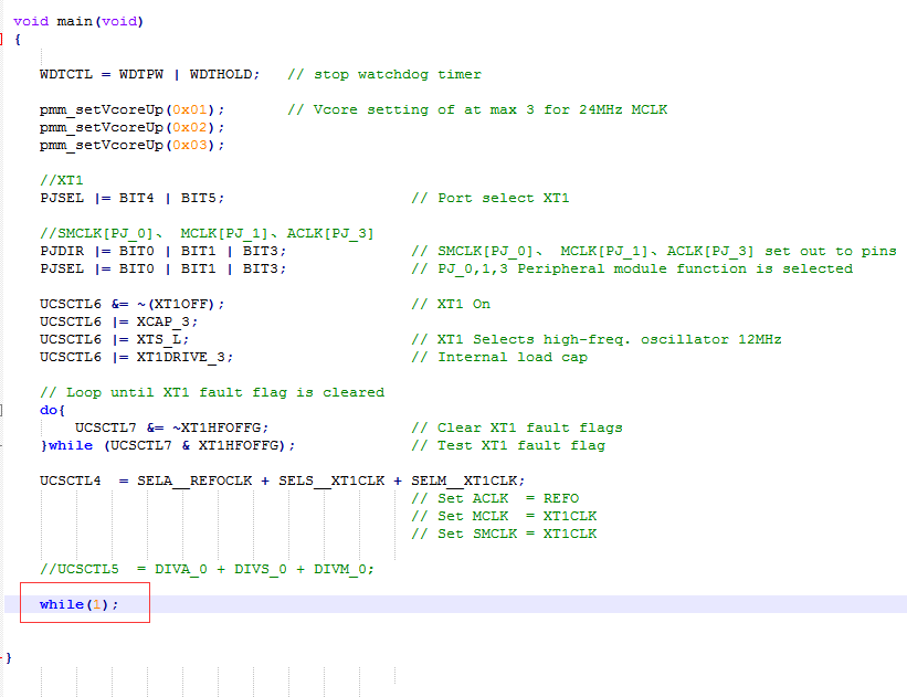 Ccsmsp430f5172 Msp430f5172 Xt1 Hf Mode Use 12m Oscillator Why Mclk And Smclk Only 256m