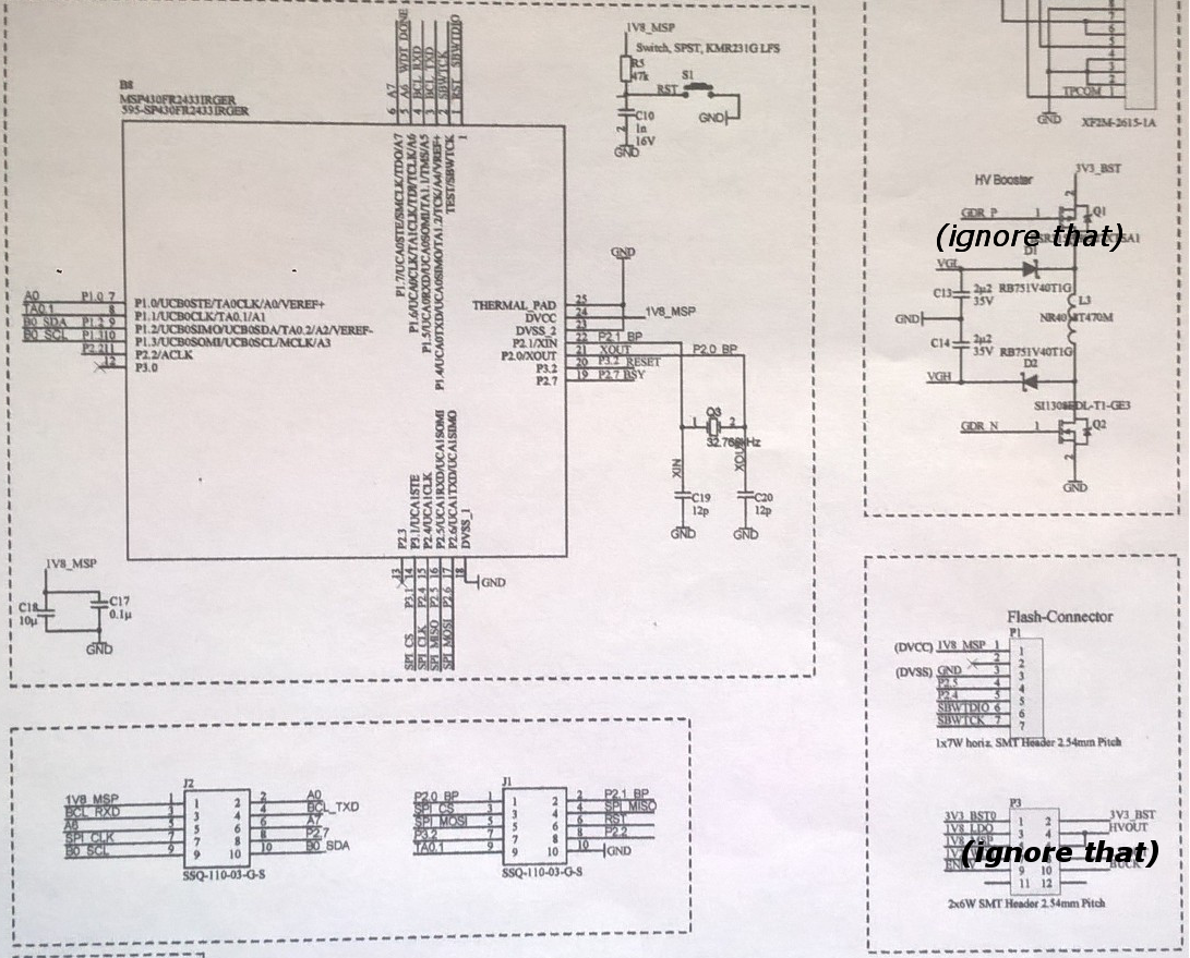 MSP430FR2433: PCB is programmable but user code not starting - MSP low-power microcontroller ...