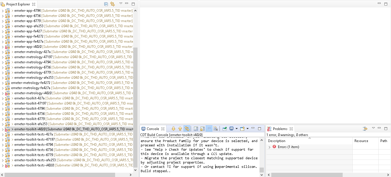 CCS/MSP430I2040: Trying to build project on CCS and it went wrong - MSP low-power ...