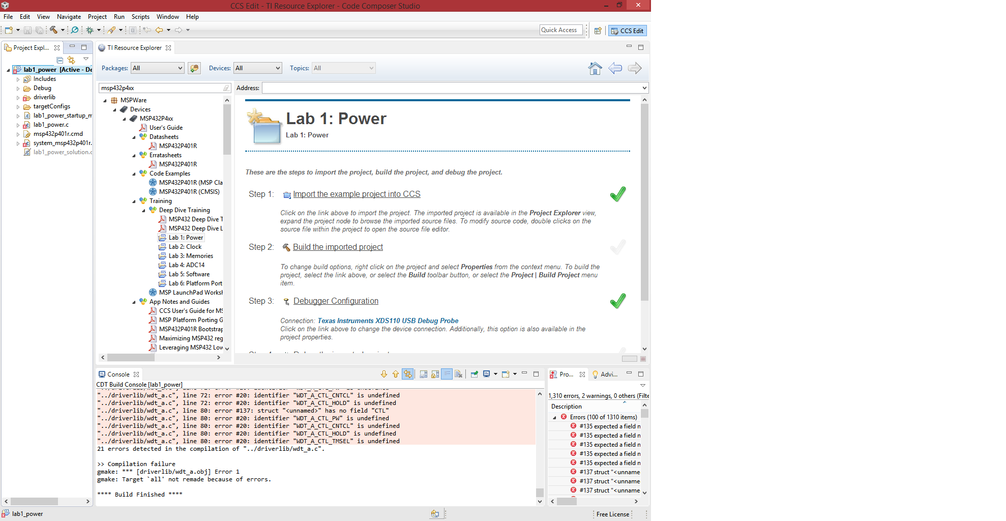 Code Composer Will Not Compile Demo Projects Msp Low Power