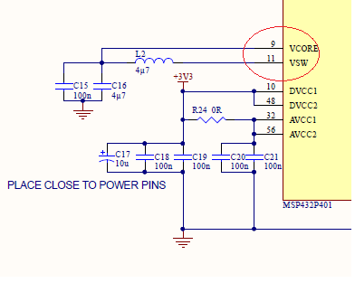 MSP432P401R: Voltage measured at the VSW pin in deep sleep mode - MSP low-power microcontroller ...