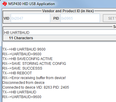 MSP430FR2633: CapTIVate - How to change the uart baud rate of HID Bridge board ? - MSP low-power ...