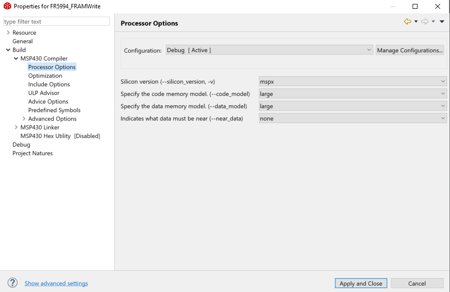 CCS / MSP430FR5994：I want to put [1024][54] character data. FRAM - MSP ...