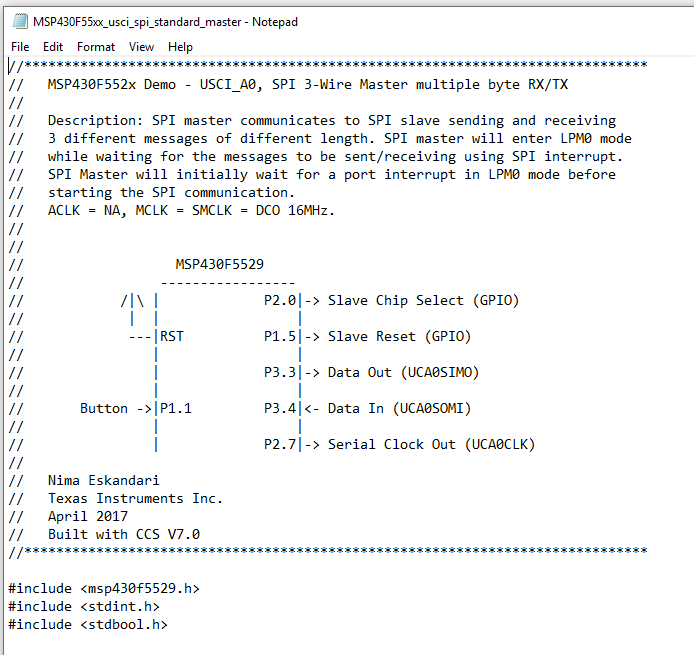 Msp430f5529 Spi Demo Code Msp Low Power Microcontroller Forum Msp Low Power