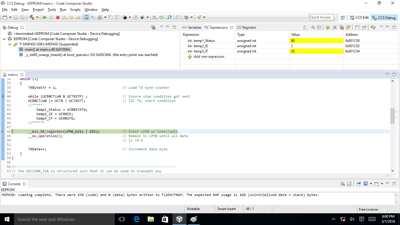 I2c Isr Come Only Once In Msp430f6779a Msp Low Power Microcontroller