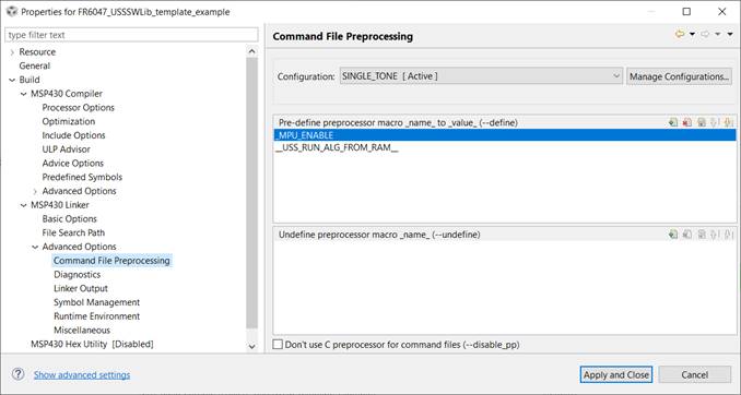 CCS/EVM430-FR6047: Verify if USS_RUN_ALG_FROM_RAM is working? - MSP low-power microcontroller ...