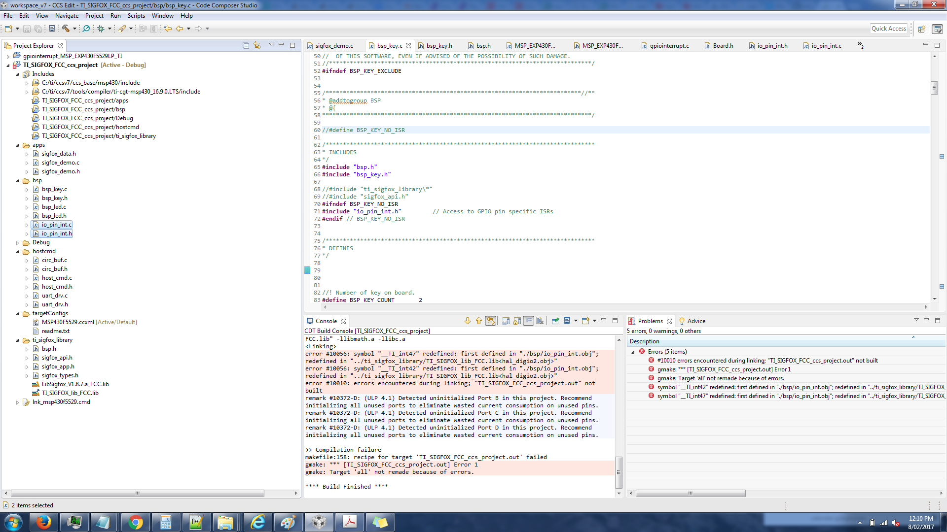 Ccsmsp430f5529 How To Use Port 12 Interrupts In Msp430f5529 Lp With 1120 1190 Booster Pack 