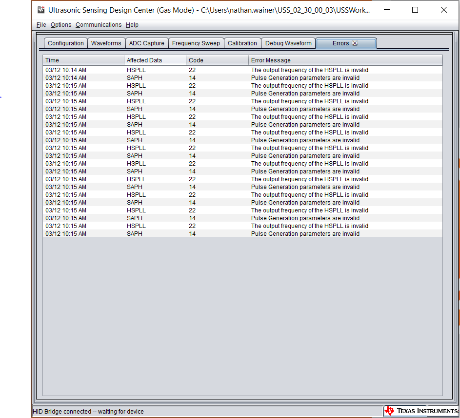 Evm430 Fr6043 Hid Bridge Connected Waiting For Device Msp Low Power Microcontroller Forum