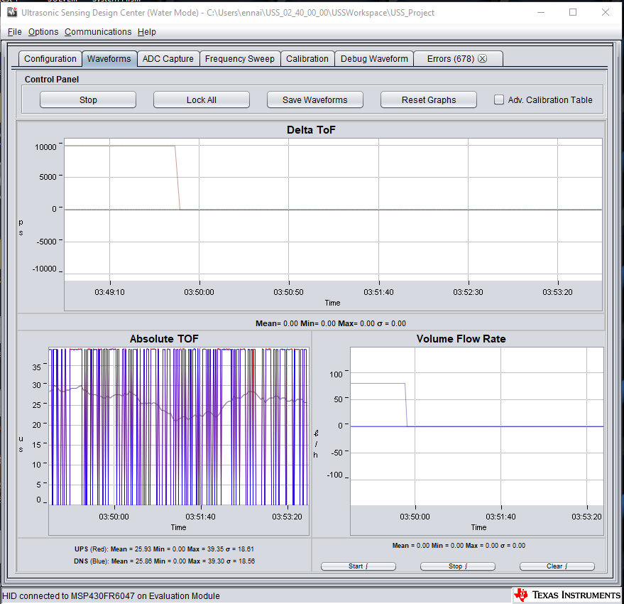 EVM430-FR6047: Signal from transducers doesn't change upon flow - MSP low-power microcontroller ...