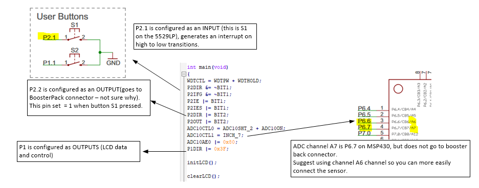 MSP430F5529: Port configuartion for soil moisture sensor and LCD - MSP low-power microcontroller ...
