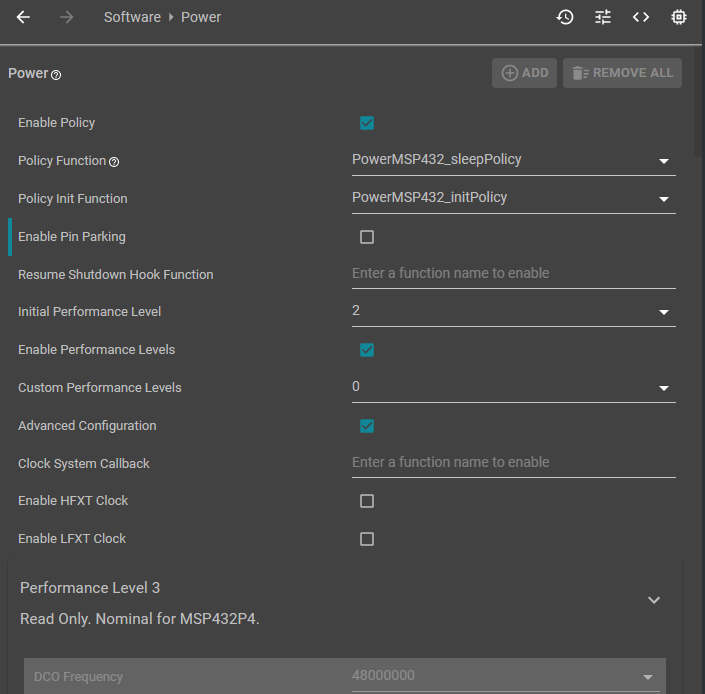 MSP432P401R: Enabling Power Policy bricks the MCU, Disabling causes SPI to break - MSP low-power ...
