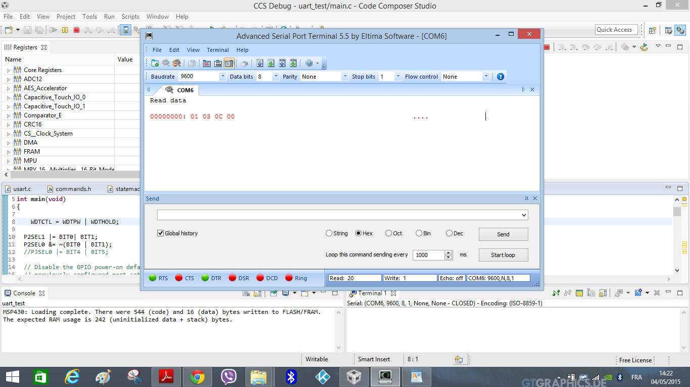 Help uart programming msp430fr5969 - MSP low-power microcontroller forum - MSP low-power ...