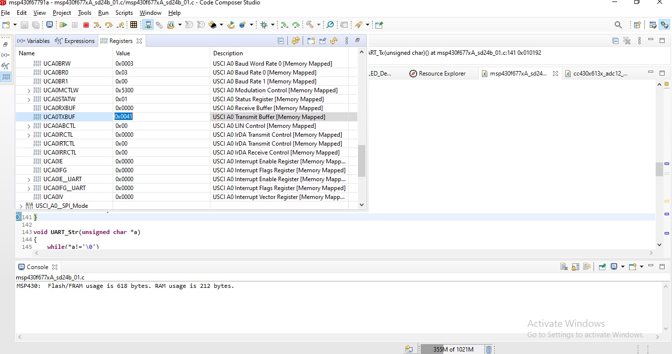 CCS/MSP430F67791A: UART Interfacing is problem - MSP low-power microcontroller forum - MSP low ...
