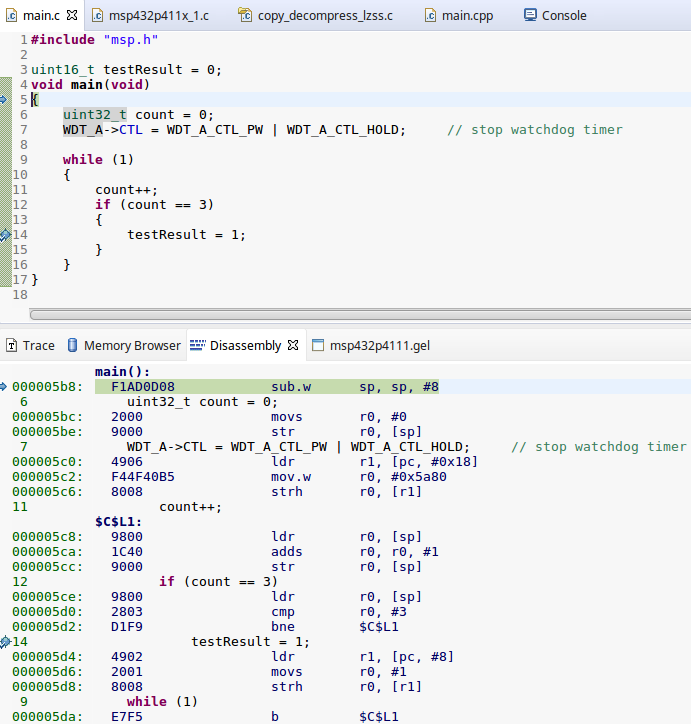 CCS/MSP-EXP432P4111: #2623-D (ULP 5.4) Detected an assignment to a type ...