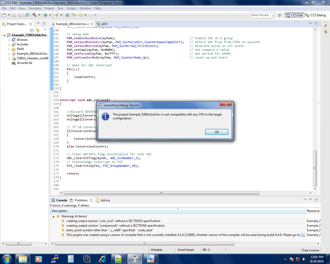 C2000 Launchpad (TMS320F28027F) with CCS 6.1.2 - C2000 microcontrollers forum - C2000™︎ ...