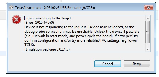 LAUNCHXL-F28027F with DRV8301 (Error connecting to the target) - C2000 ...