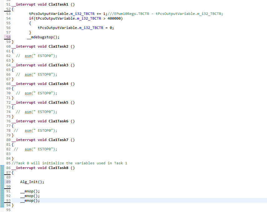 Tms320f28379d Cla Task1 Not Work ，just Run Task8； C2000