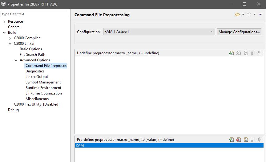 Ccslaunchxl F28379d How Can I Use 2837xrfftadc And 2837xicfft Example Dsp Projects In A New