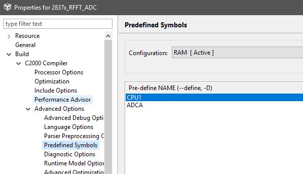 CCS/LAUNCHXL-F28379D: how can i use 2837x_RFFT_ADC and 2837x_ICFFT example dsp projects in a new ...