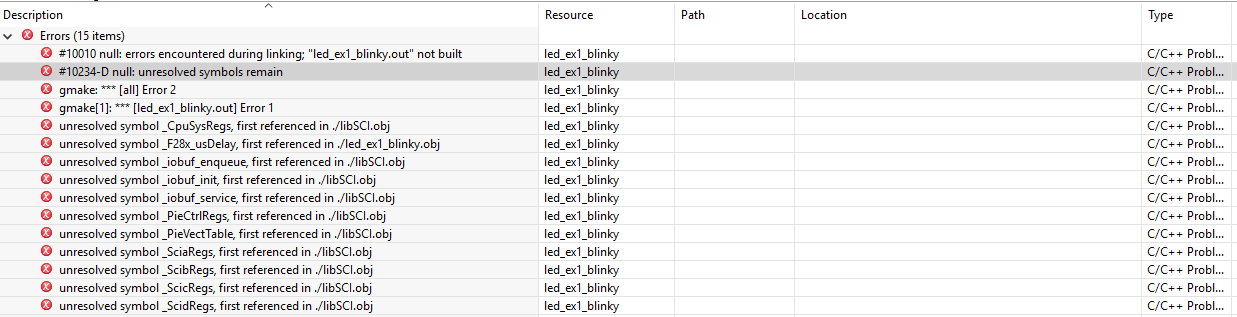CCS/C2000WARE: Errors encountered during linking - C2000 microcontrollers forum - C2000™︎ ...
