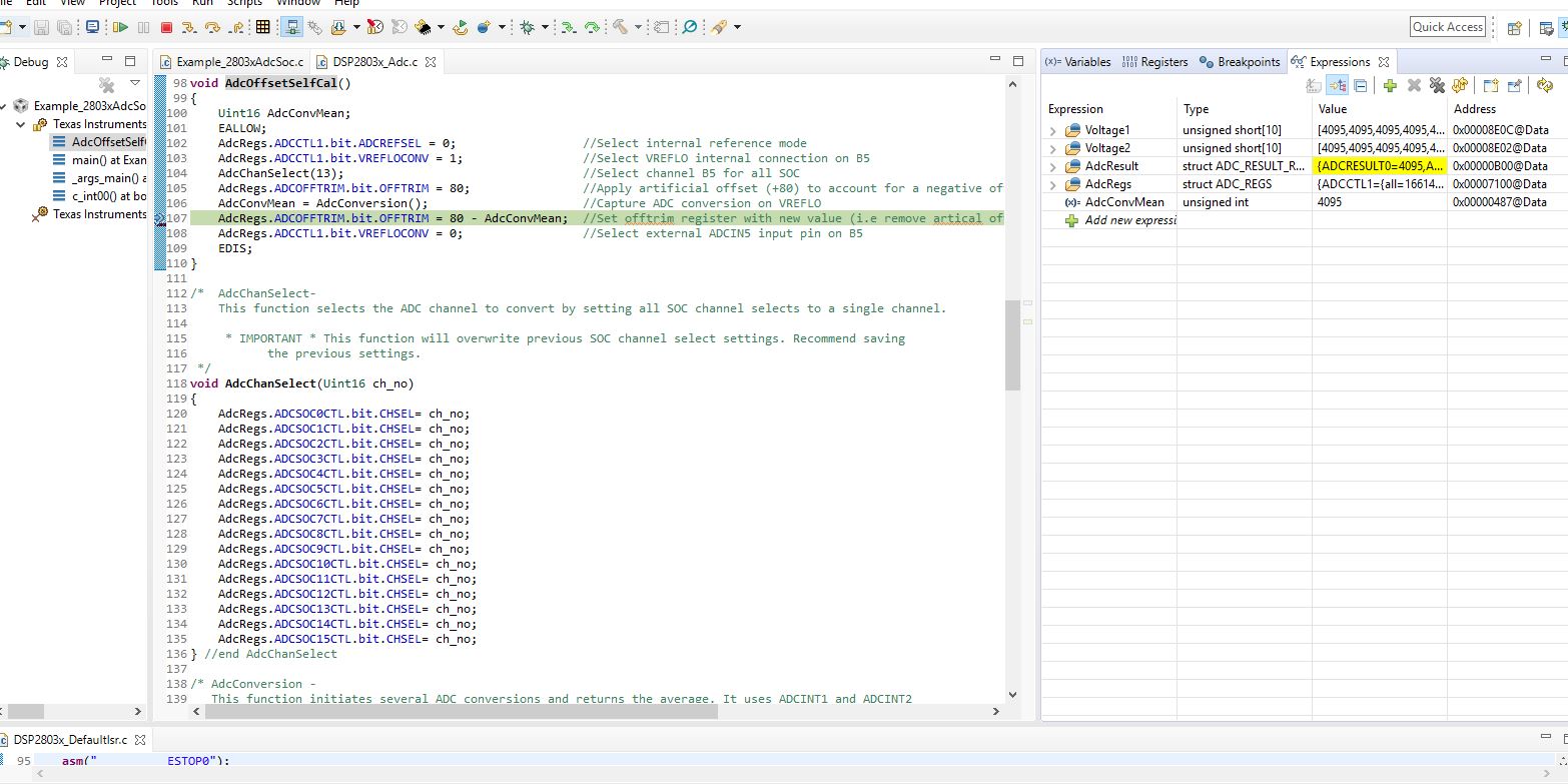 TMS320F28035: F28035 "C:\ti\controlSUITE\device_support\f2803x\v130\DSP2803x_examples_ccsv5" ADC ...