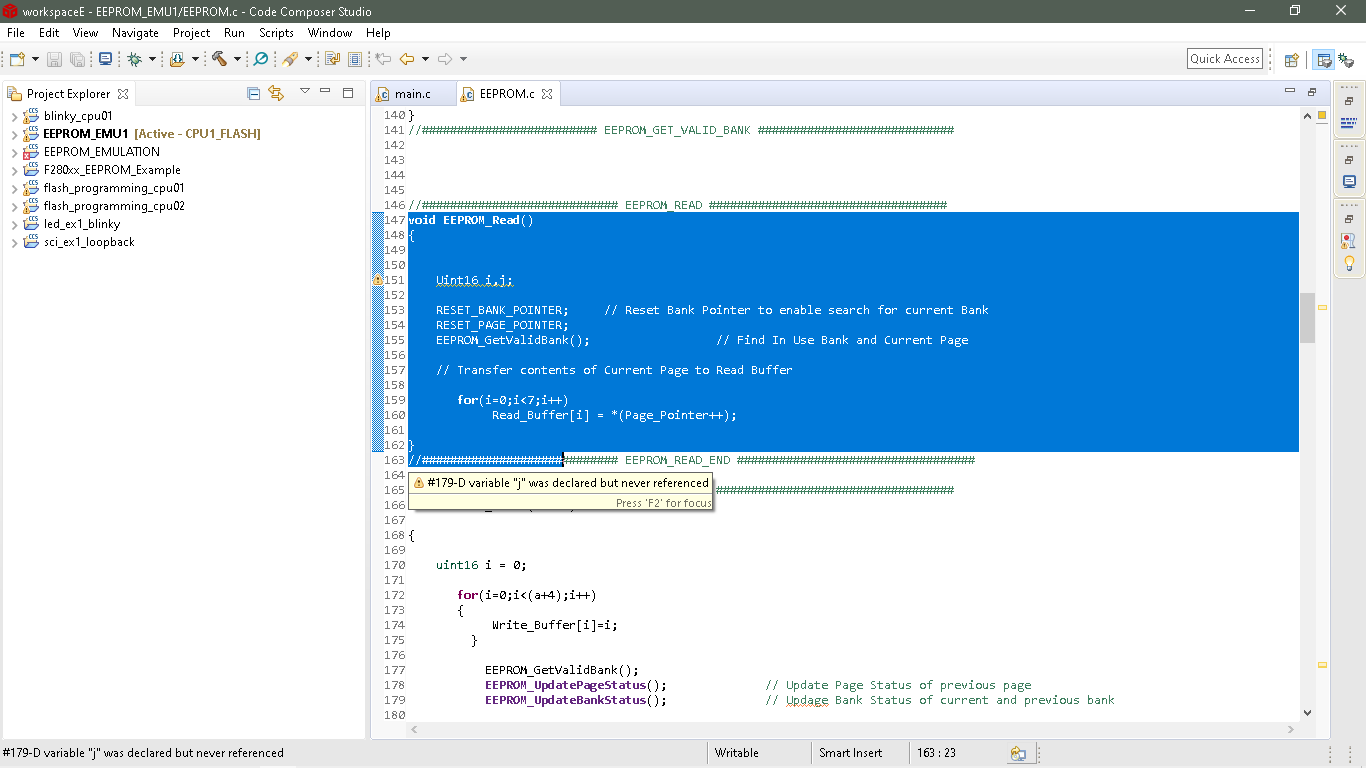CCS/TMS320F28379D: Reset /power off cycle code is not works ,in EEPROM Emulation Implementation ...