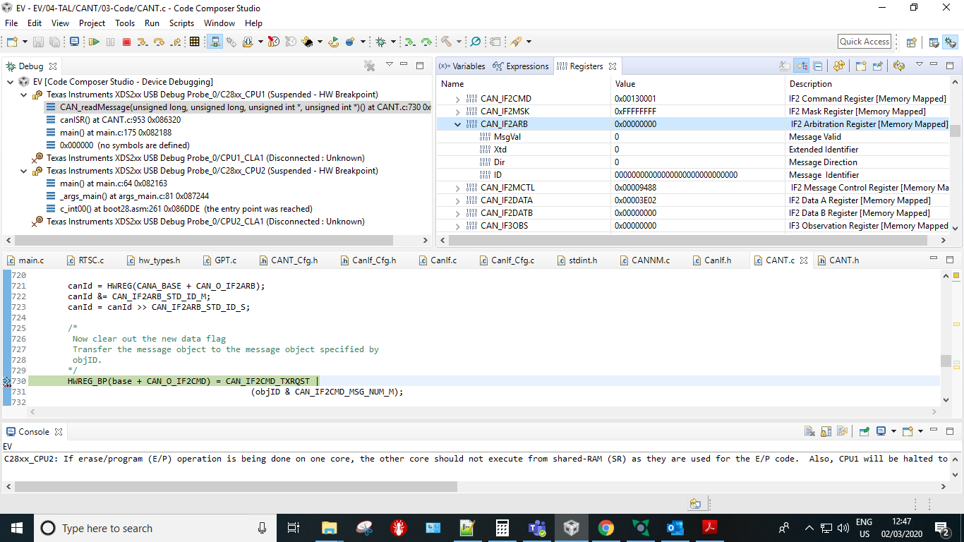 Launchxl F28379d Not Able To Read Can Message Id After Applying Acceptance Filtering C2000