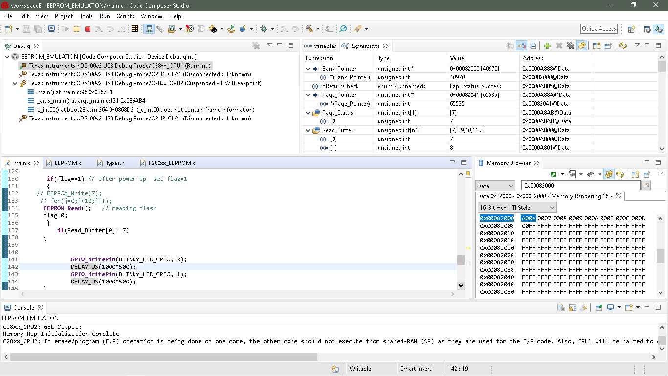 CCS/TMS320F28379D: Reset /power off cycle code is not works ,in EEPROM Emulation Implementation ...