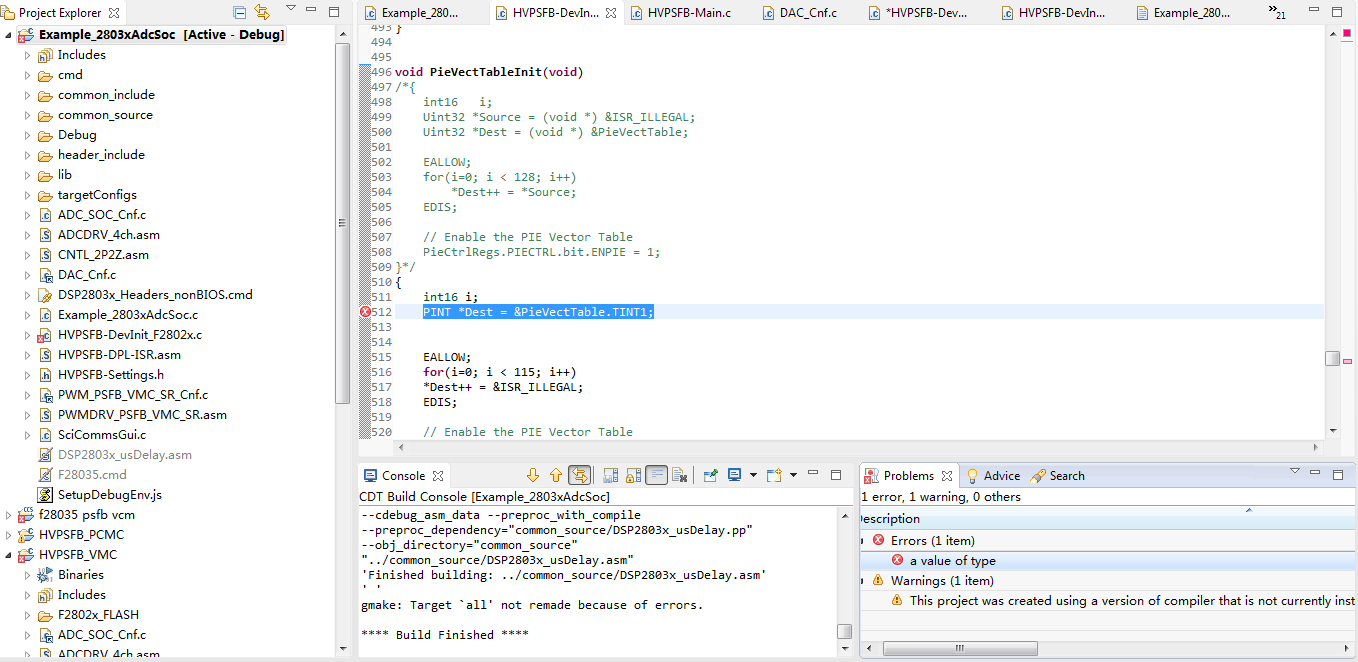 TMS320F28035: builde error - C2000 microcontrollers forum - C2000™︎ microcontrollers - TI E2E ...