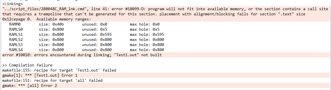 Launchxl F280049c Memory Linking Error C2000 Microcontrollers Forum C2000™︎