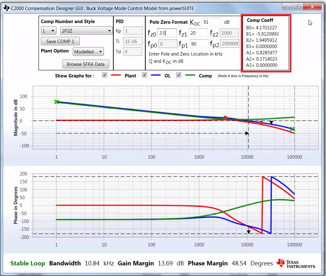 BOOSTXL-BUCKCONV: Can I change the coefficients of the compensator?? - C2000 microcontrollers ...