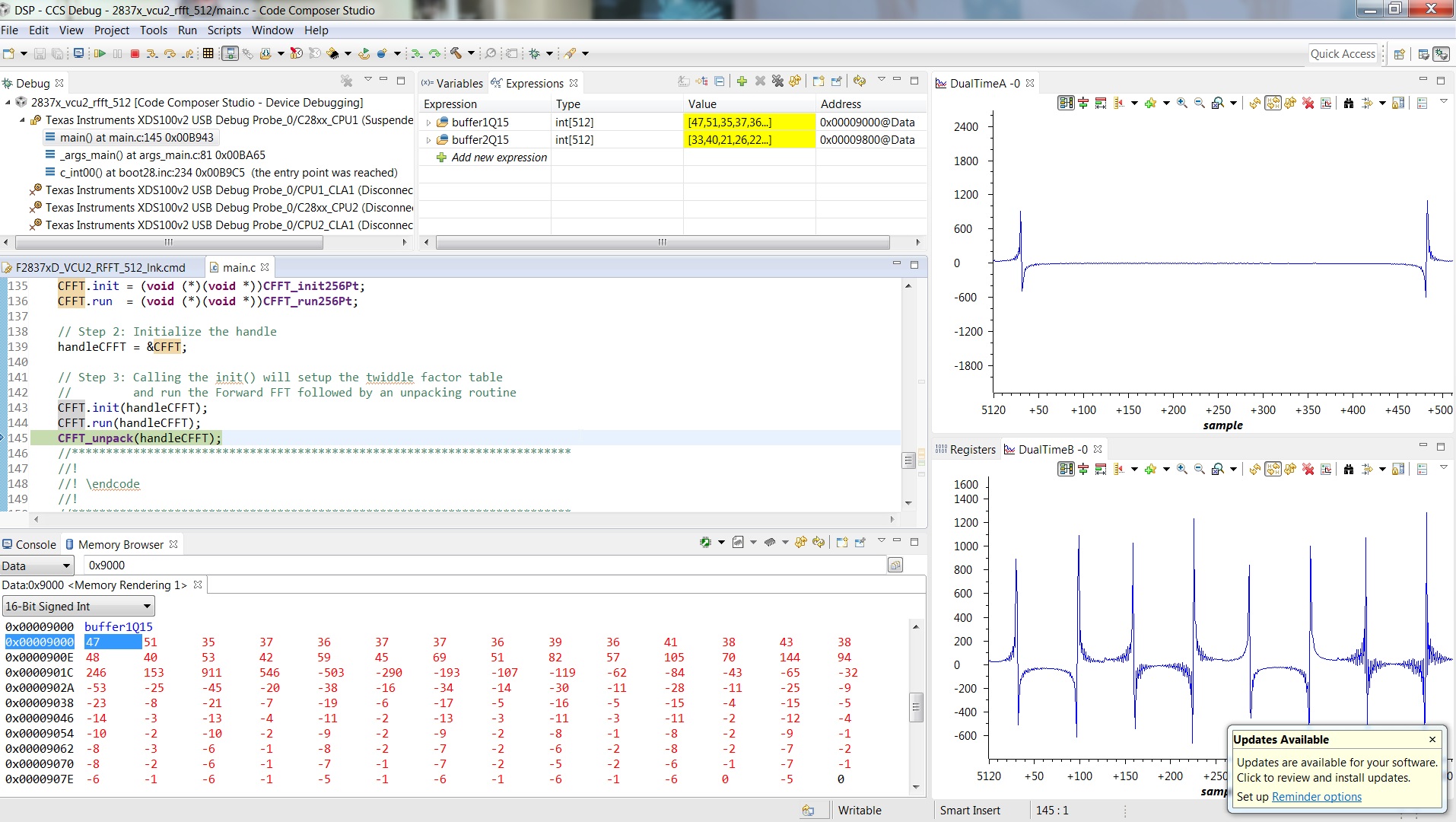 TMS320F28377D: Incorrect FFT output using example project? - C2000 microcontrollers forum ...