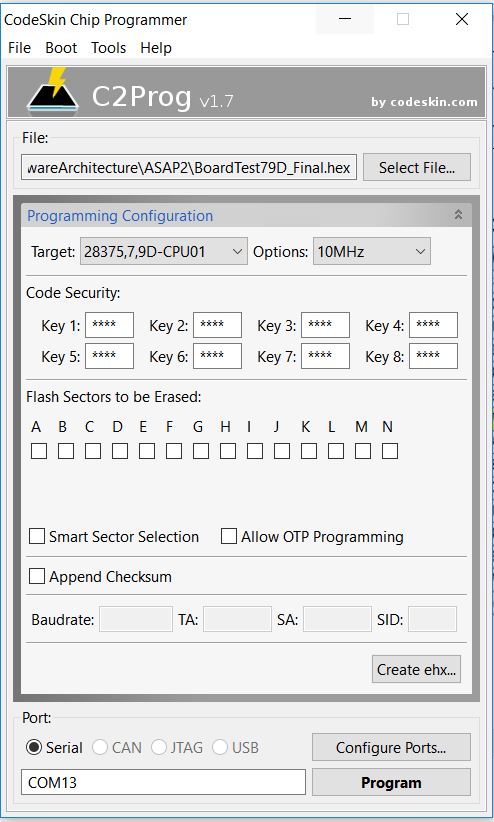 TMS320F28377D: C2Prog : Issue with flashing f28377D over CAN - C2000 microcontrollers forum ...