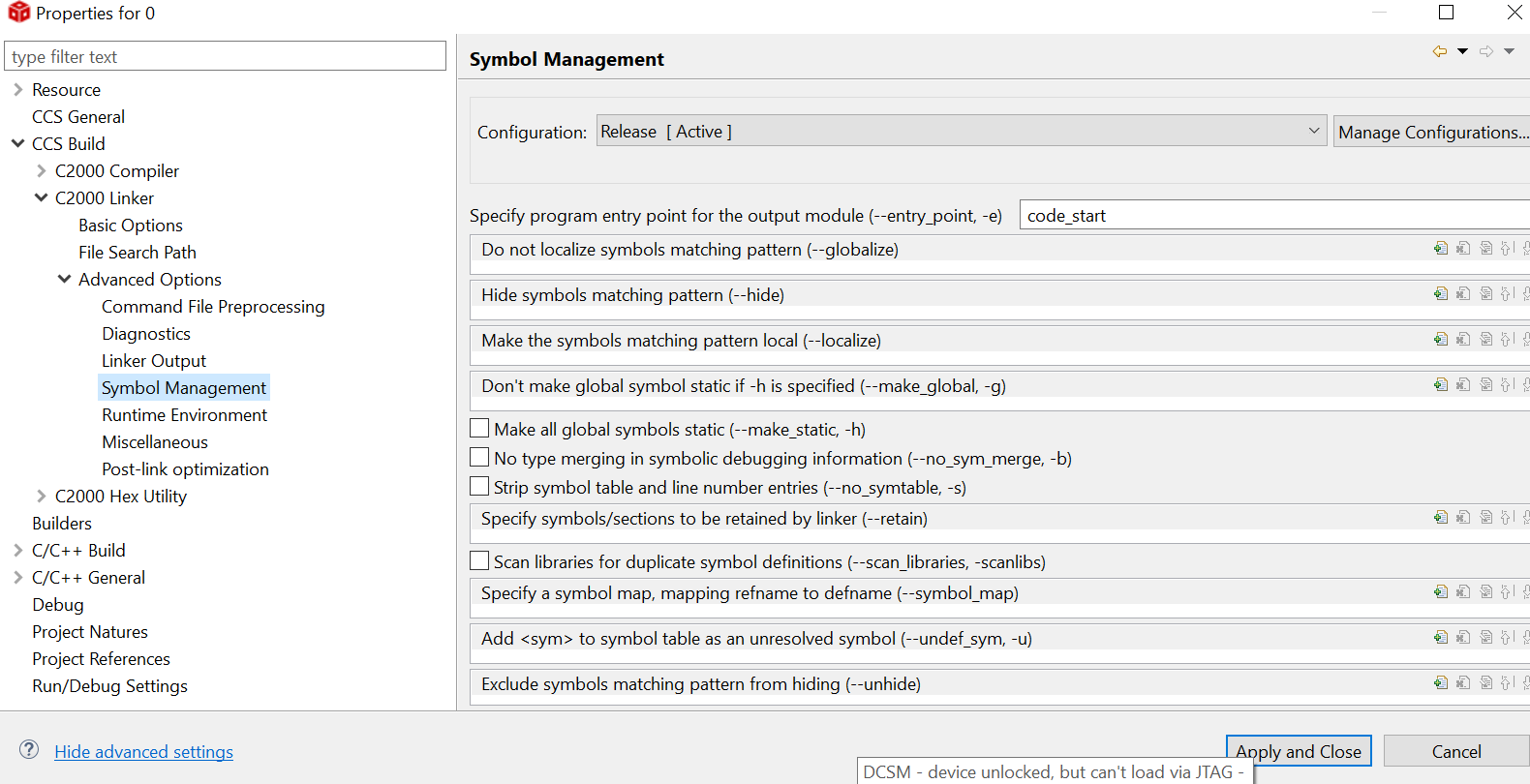 Dcsm Device Unlocked But Cant Load Via Jtag C2000