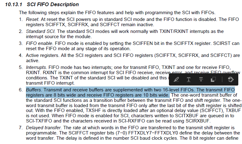 CCS/TMS320F28335: I wonder the meaning of '8' in SCI block diagram ...