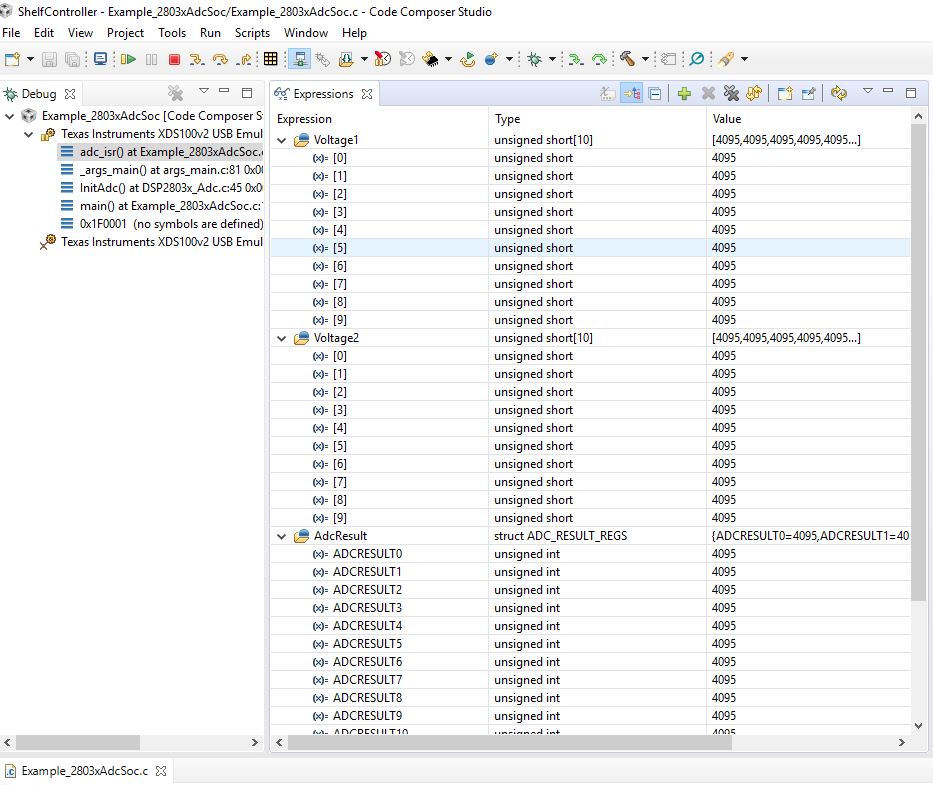TMS320F28035: F28035 "C:\ti\controlSUITE\device_support\f2803x\v130\DSP2803x_examples_ccsv5" ADC ...
